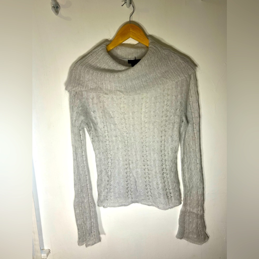 Kenzie Cowl Neck See Through Sweater - Gem